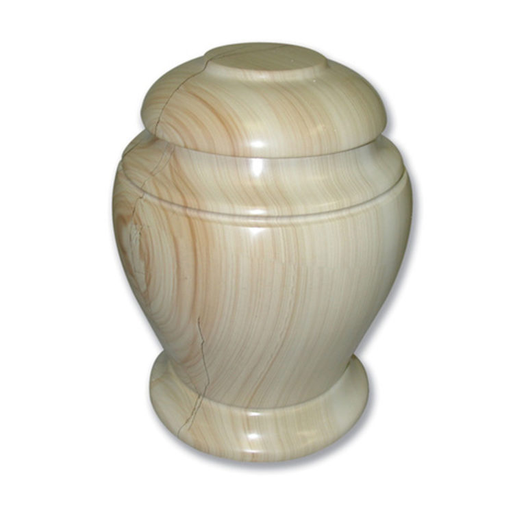 White Crescent Marble Urn - Hohner Funeral Home