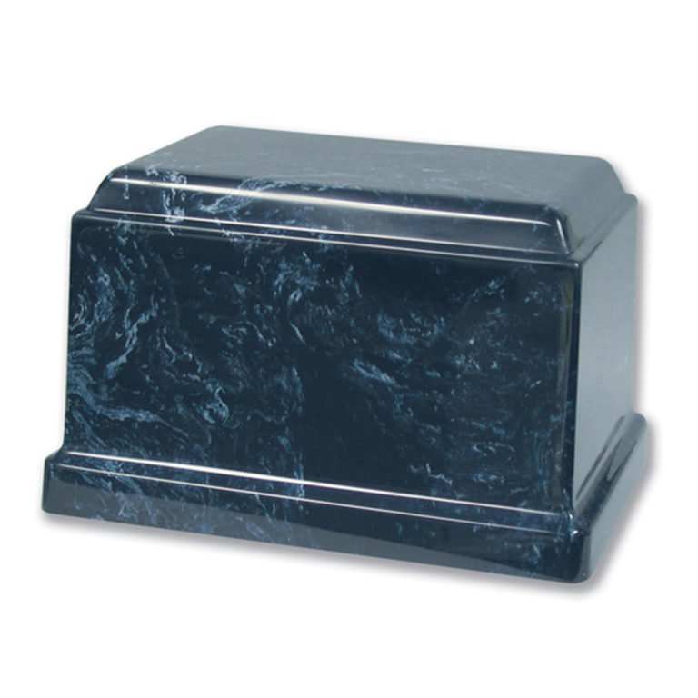 Navy Crescent Marble Urn - Hohner Funeral Home